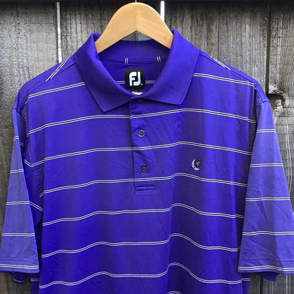 FootJoy | Shirts | Footjoy Fj Purple Striped Golf Golfing Polo T Shirt ...